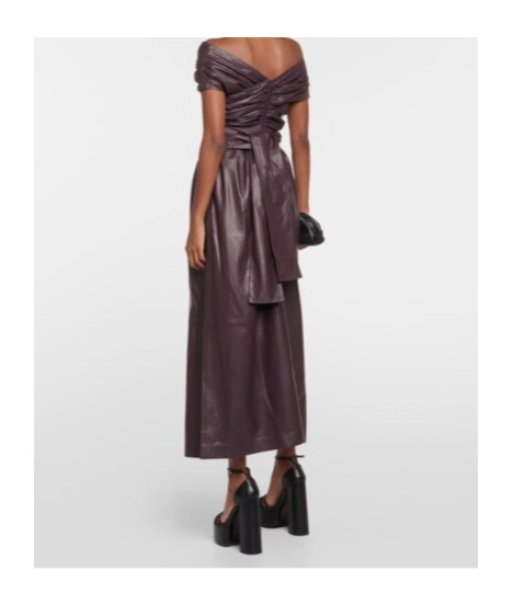 Altuzarra Corfu Off-shoulder Leather Maxi Dress