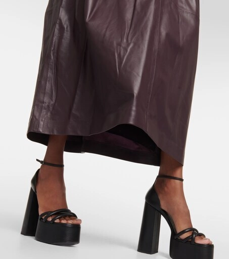 Altuzarra Corfu Off-shoulder Leather Maxi Dress