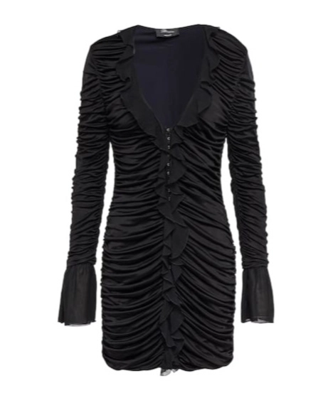 Blumarine Deep V-neck Ruched Minidress