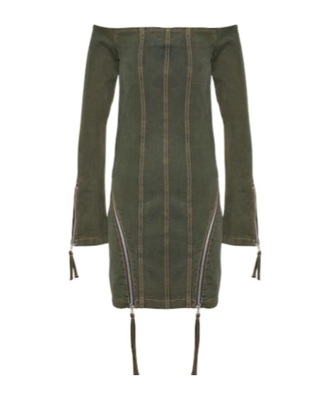 Blumarine Off-shoulder Denim Minidress