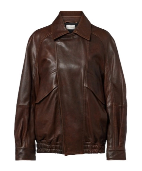 Nour Hammour Rafe Leather Bomber Jacket - Black
