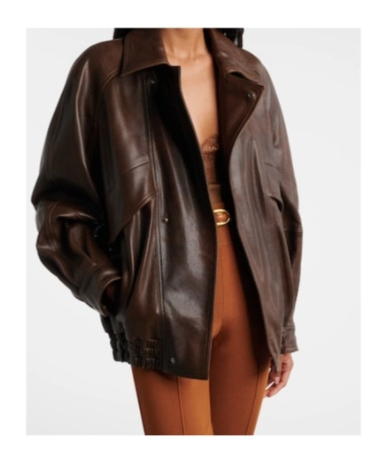 Nour Hammour Rafe Leather Bomber Jacket