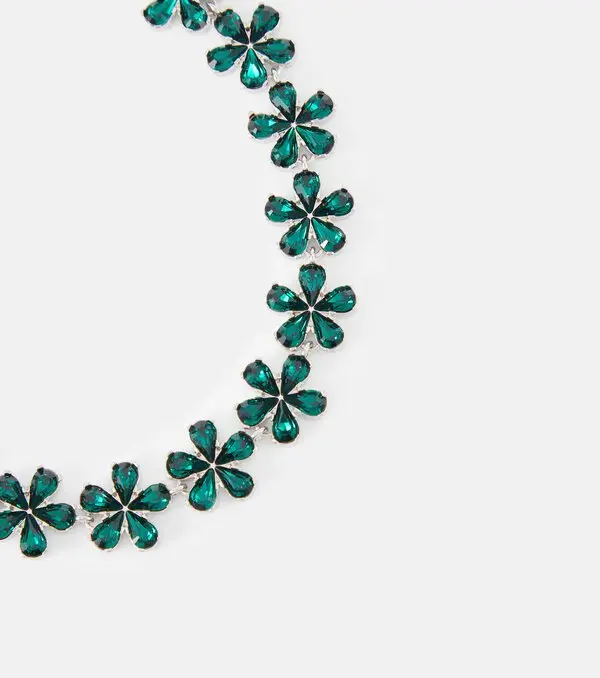Amina Muaddi Crystal Flower Anklet