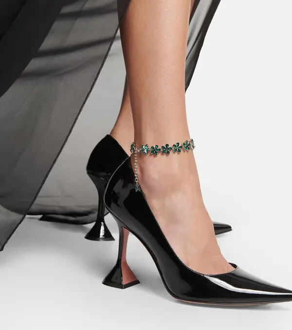 Amina Muaddi Crystal Flower Anklet