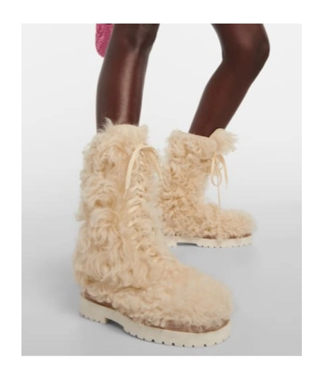 Magda Butrym Shearling Lace-up Boots
