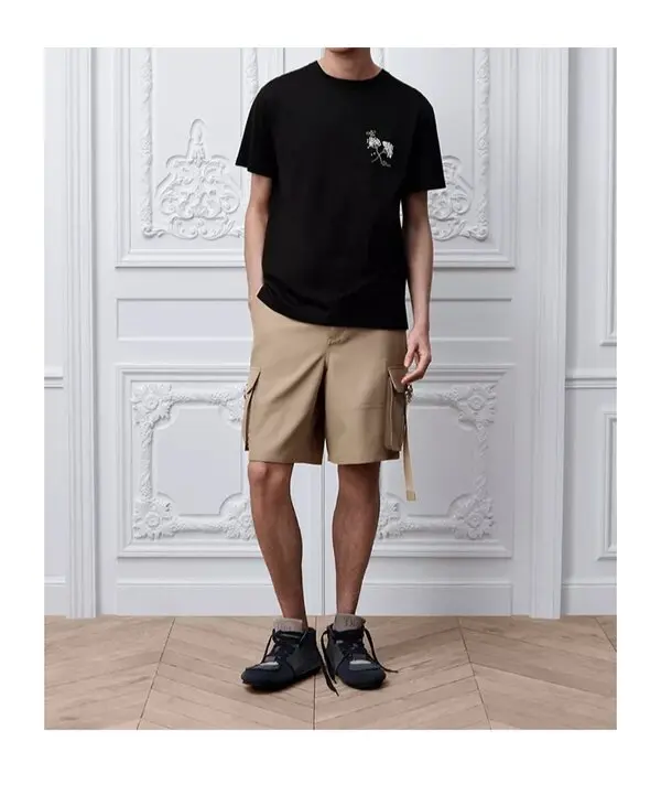 Dior T-shirt With Flower Bee Embroidery, Relaxed Fit - Black