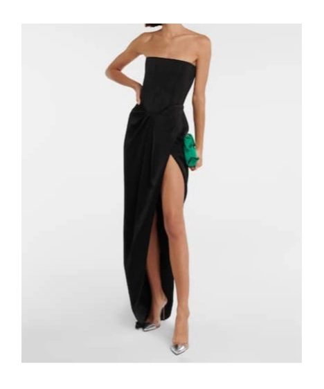 Alex Perry Ledger Strapless Satin Gown