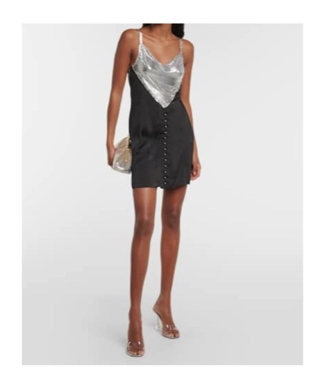 Rabanne Chainmail And Satin Mini Dress