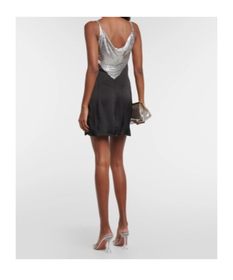Rabanne Chainmail And Satin Mini Dress