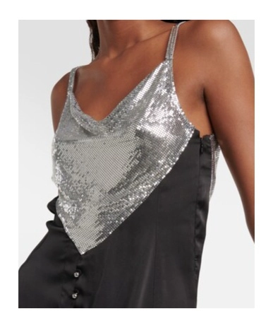 Rabanne Chainmail And Satin Mini Dress