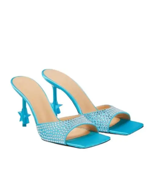 MACHMACH Star Crystal-embellished Satin Sandals