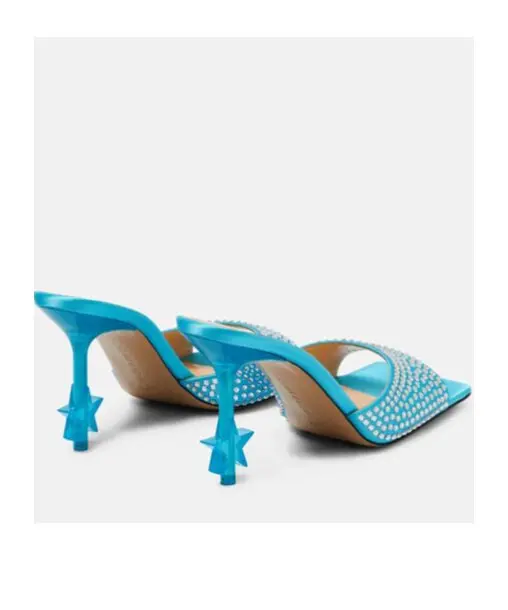 MACHMACH Star Crystal-embellished Satin Sandals
