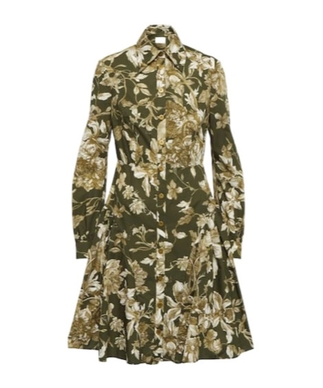 Erdem Apolonia Cotton Shirt Dress - Green