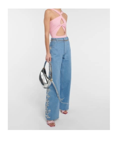 Magda Butrym Embroidered Wide-leg Jeans
