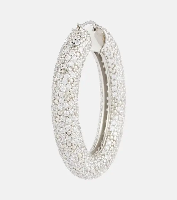 JIL SANDER Crystal-embellished Hoop Earrings