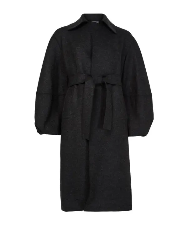 Harris Wharf London Puff-sleeved Coat In Pressed Wool - Grey