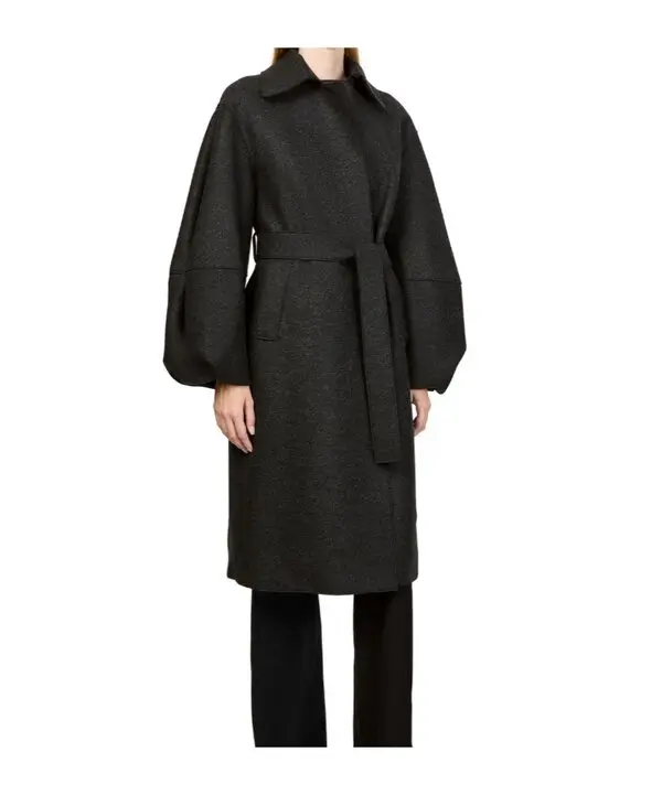 Harris Wharf London Puff-sleeved Coat In Pressed Wool