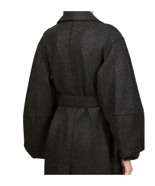 Harris Wharf London Puff-sleeved Coat In Pressed Wool
