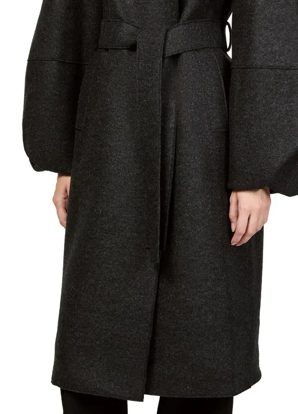 Harris Wharf London Puff-sleeved Coat In Pressed Wool