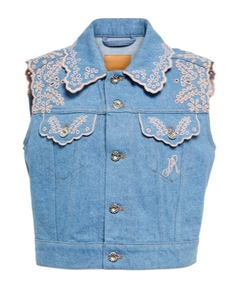 Rabanne Embroidered Denim Vest