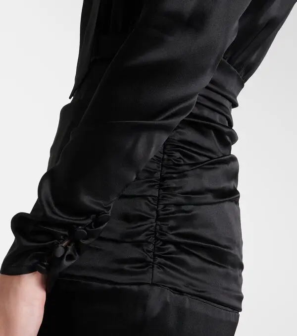 Alessandra Rich Off-shoulder Silk Midi Dress