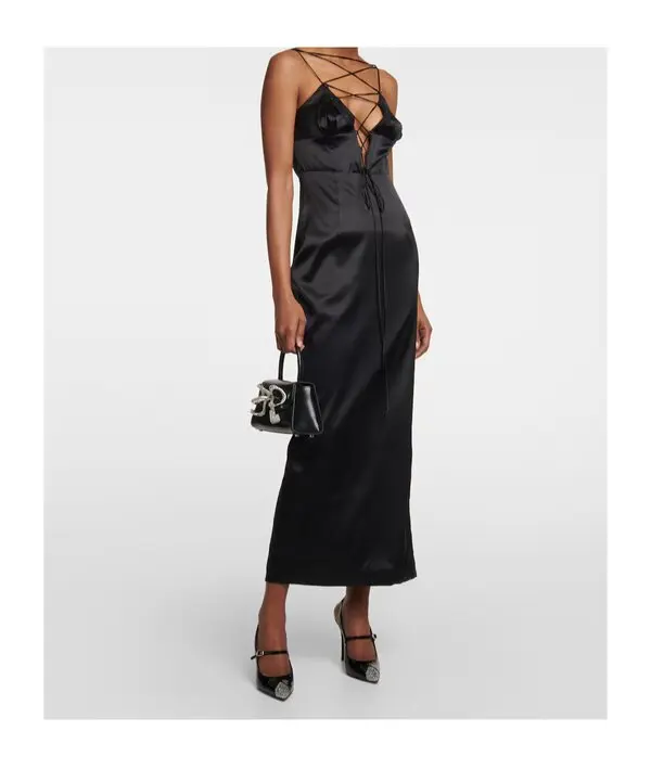 Alessandra Rich Silk-blend Satin Maxi Dress