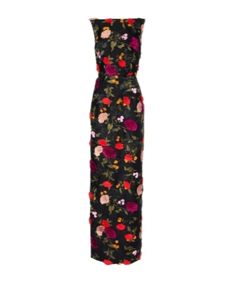 Erdem Embroidered Jacquard Gown