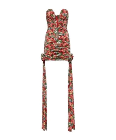Magda Butrym Floral Ruched Minidress - Brown