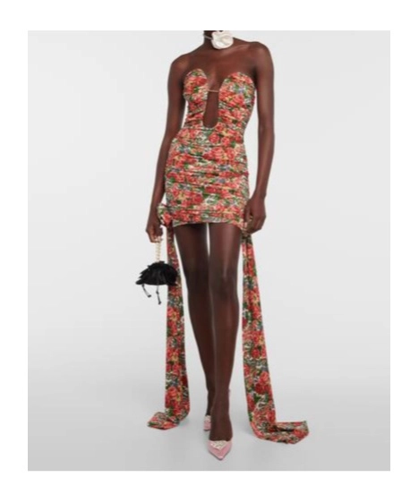 Magda Butrym Floral Ruched Mini Dress