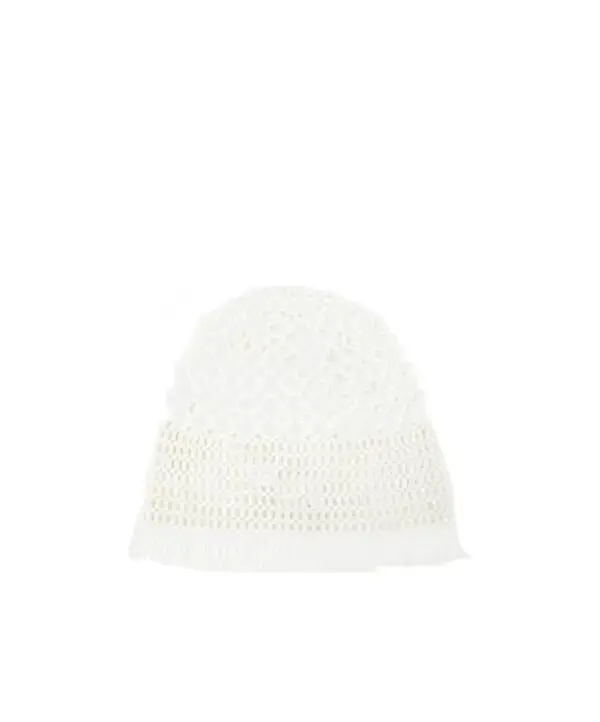 JIL SANDER Beaded Hat - White