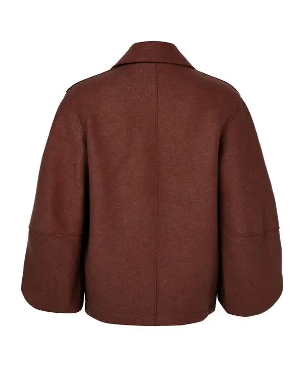 Harris Wharf London Puff-sleeved Pressed Wool Jacket - Red