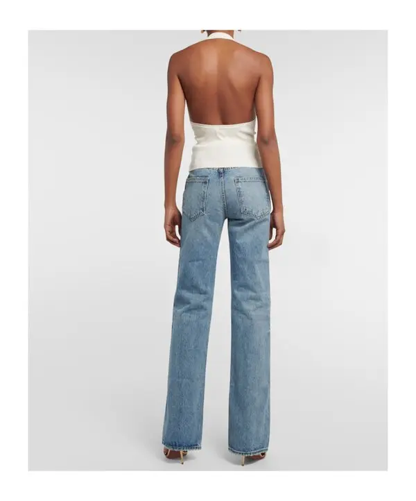 NILI LOTAN Ivey Ribbed Knit Backless Silk Top