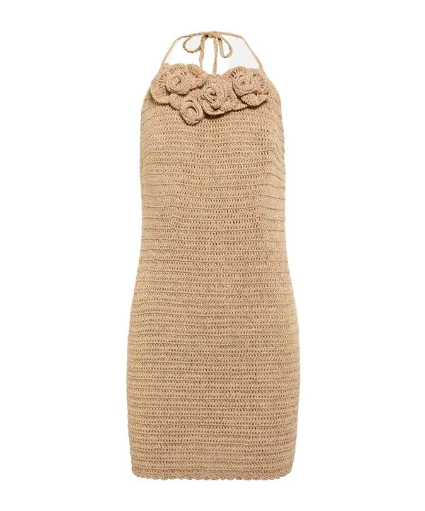 Magda Butrym Crochet Cotton-blend Minidress - Nude