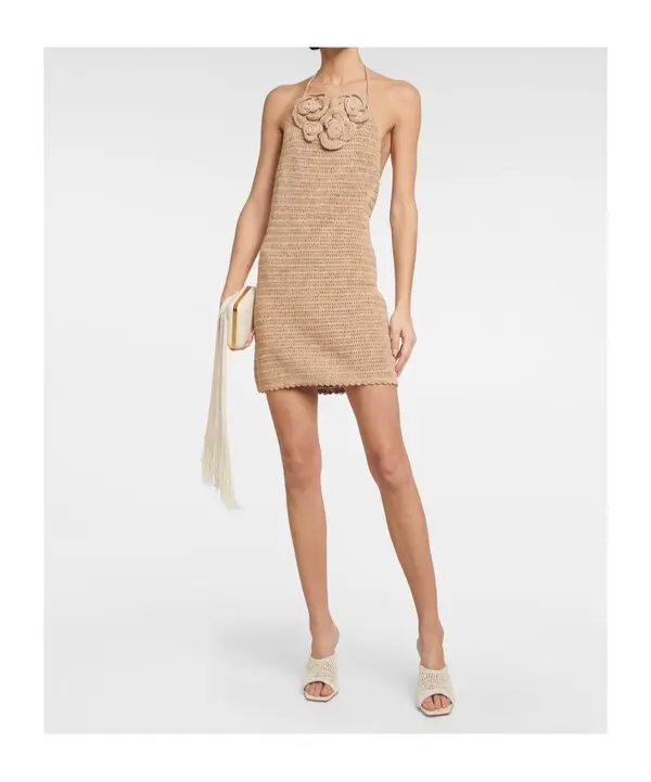 Magda Butrym Crochet Halter Neck Minidress
