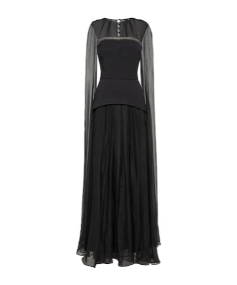 SAFIYAA LONDON Gloria Silk And Crepe Gown - Black