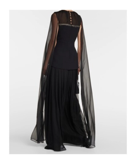 SAFIYAA LONDON Gloria Silk And Crepe Gown