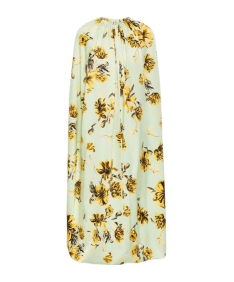 JIL SANDER Floral Caped Midi Dress