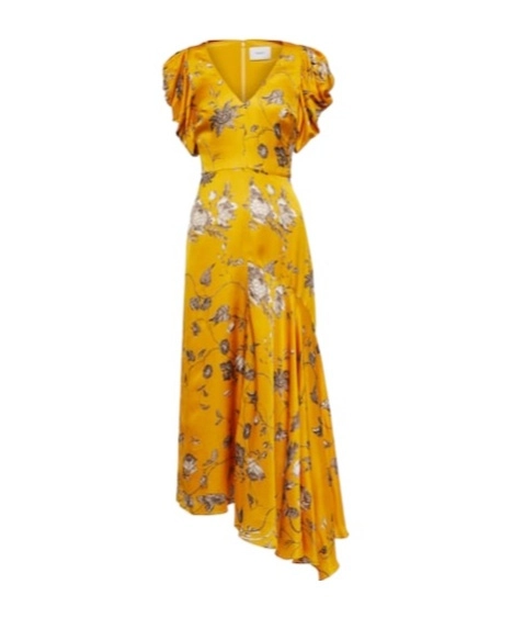 Erdem Floral Satin Midi Dress - Brown