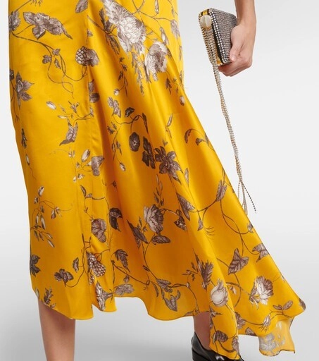 Erdem Floral Satin Midi Dress