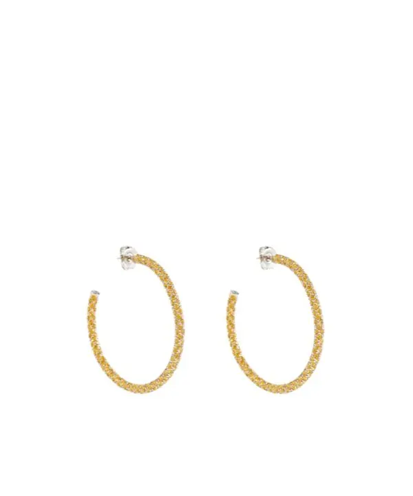 Amina Muaddi Cameron Crystal-embellished Earrings - Yellow