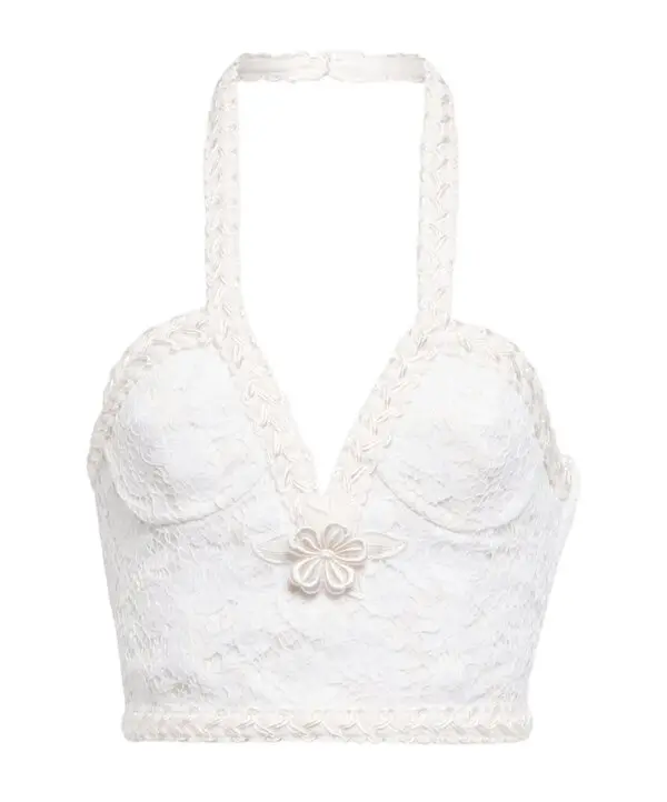 Alessandra Rich Lace Bustier Halter Top