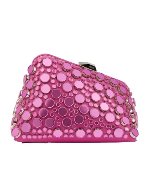 Attico Midnight Studded Leather Clutch - Pink
