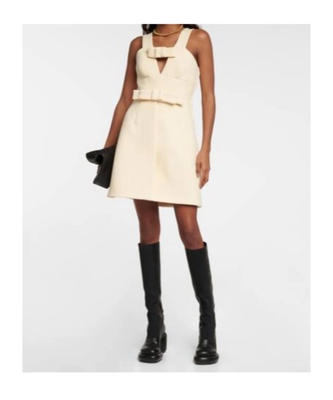 JIL SANDER Bow-detail Wool-blend Minidress
