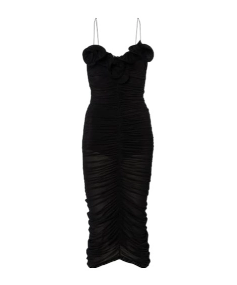 Magda Butrym Ruffled Ruched Jersey Midi Dress