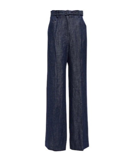 Gabriela Hearst Belted High-rise Wide-leg Linen Pants - Black