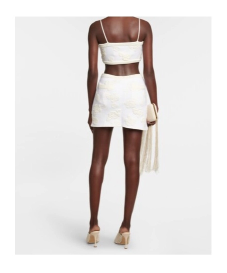 Magda Butrym Embroidered High-rise Wool-blend Miniskirt
