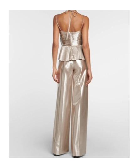 Altuzarra Justin Halterneck Lamé Peplum Top
