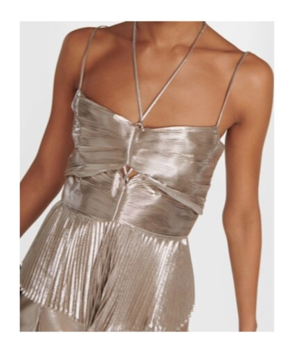 Altuzarra Justin Halterneck Lamé Peplum Top