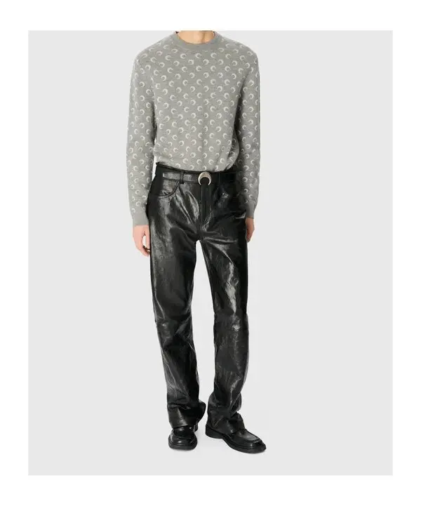 MARINE SERRE Moon Jacquard Knit Crewneck Sweater