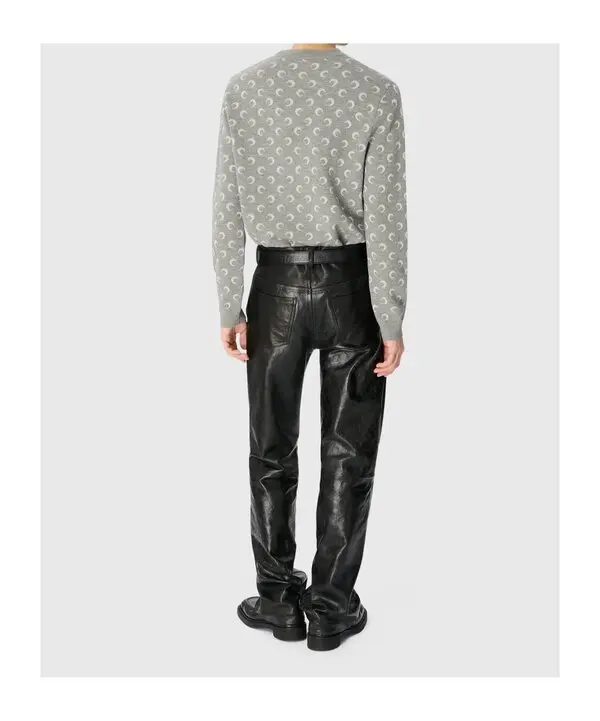 MARINE SERRE Moon Jacquard Knit Crewneck Sweater